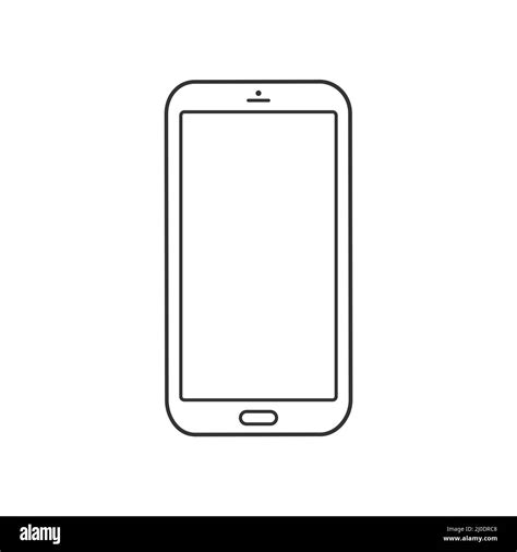 Mobile Phone Line Icon Simple Smartphone Outline Symbol Stock Vector