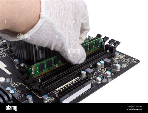 Installing Memory Module In DIMM Slot On Modern PC Computer Motherboard Stock Photo Alamy