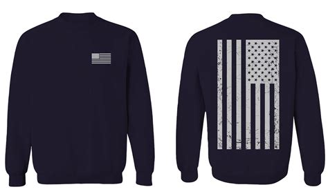 White Vintage American Flag United States America Marine Usa Mens Cre