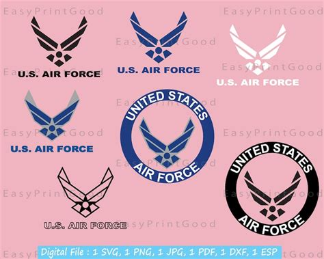 Us Air Force Logo Svg Bundle Patriotic Clipart Digital Download Etsy