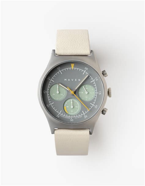 Mus Solar C 04 Offwhite Solar Chronograph Watches Maven Watches