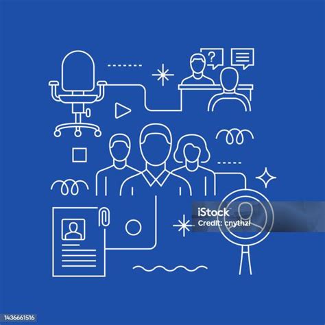 모집 관련 벡터 배너 디자인 컨셉 아이콘이 있는 모던 라인 스타일 일러스트레이션에 대한 스톡 벡터 아트 및 기타 이미지 일러스트레이션 고용과 노동 벡터 Istock