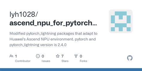 GitHub Lyh Ascend Npu For Pytorch Lightning Modified Pytorch Lightning Packages That