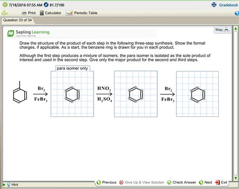 Solved Draw The Structure Of The Product Of Each Step In The