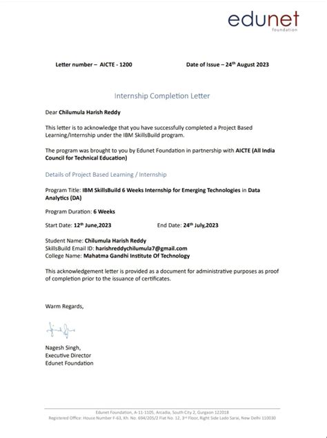 Chilumula Harish Reddy On Linkedin Ibmdataanalytics Skillsbuild Edunetfoundation