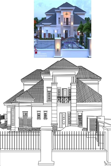 Draw Beautiful Sketch Of Your Building And House By Nailagraphicart