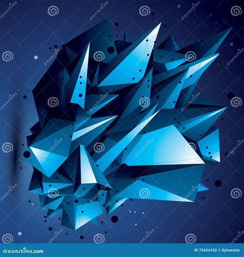 Abstract Asymmetric Bright Object With Lines Mesh Compli Stock Illustration Illustration Of