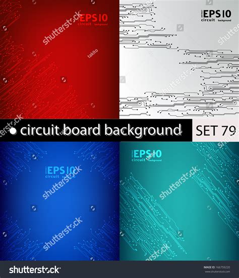 Set Circuit Board Pattern Abstract Technology Stock Vector Royalty