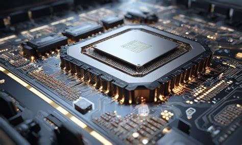 This Image Features A Close Up View Of A Computer Processor Mounted On