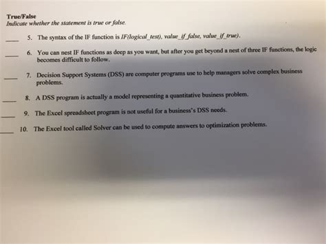 Solved The Syntax Of The If Function Is Iflogical Test