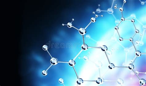 Horizontal Banner With Model Of Abstract Molecular Structure