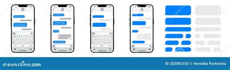 Smartphone Chatting Interface Sms Chat Composer Sms Template Bubbles For Compose Dialogues