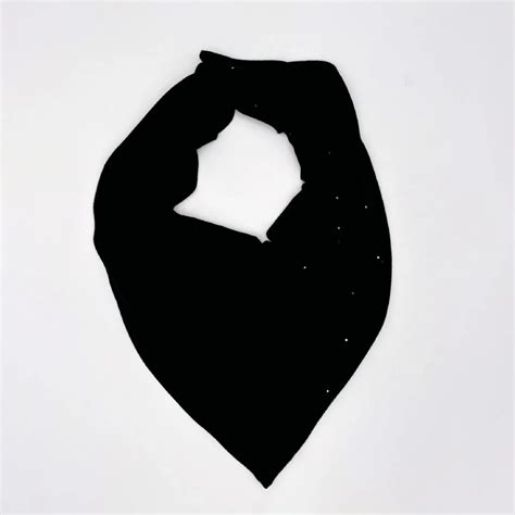 Black Crystal Triangle Shawl Abaqy Hijab