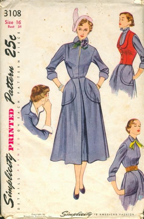 Simplicity 3108 A Vintage Sewing Patterns Fandom