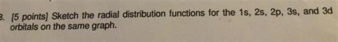 Solved Sketch The Radial Distribution Functions For The 1s