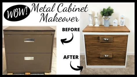 How To Make A Metal File Cabinet Look Like Wood