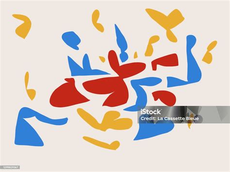 추상 미술 인쇄 트렌디 한 간단한 모양과 꽃 패션과 미니멀 한 현대 미술 인쇄 예술 제품 및 포스터용 마티스와 바우하우스 의 분위기 그래픽 프린트에 대한 스톡 벡터 아트 및