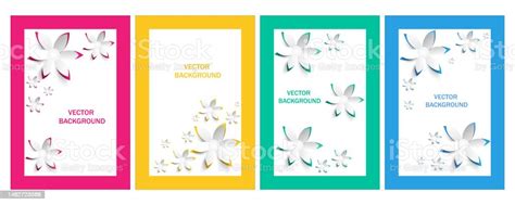 흰색 배경에 꽃을 자른 종이 세트 행복한 어머니의 날 행복한 여성의 날 벡터 인사말 카드 초대장 포스터 배너 템플릿입니다 봄 또는 여름 종이 접기 3d 꽃 핑크 블루 옐로우