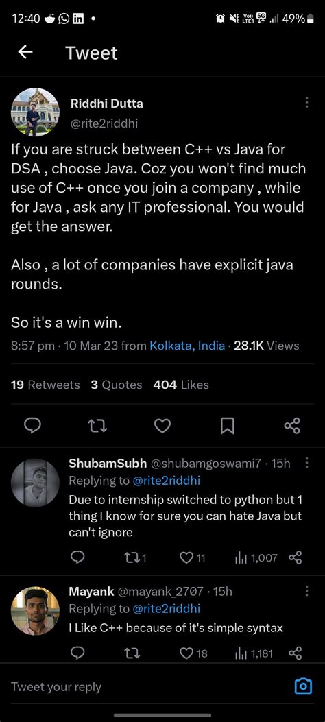 I Love C Because Of Its Simple Syntax Rdevelopersindia