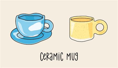 Premium Vector Set Of Irregular Ceramic Mug