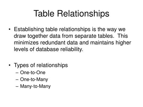 PPT Table Relationships PowerPoint Presentation Free Download ID 3217493