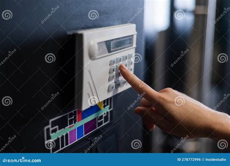 Floor Plan And Switching Lighting The Woman Pressed The Button Stock