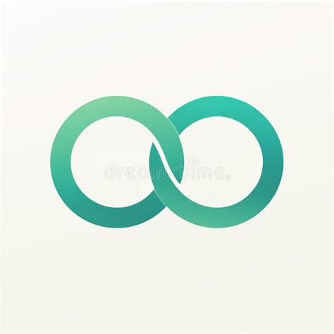 Infinity Symbol Intertwined In Gradient Green Loop Design Stock