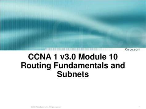 PPT CCNA V Module Routing Fundamentals And Subnets PowerPoint Presentation ID