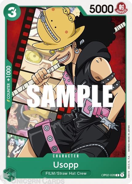 Op02 028 Usopp Common One Piece Tcg Card Unicorn Cards Yugioh