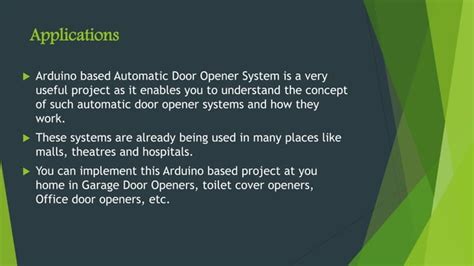 Automatic Door Using Arduino PPTX Radio Control Hobbies Interests