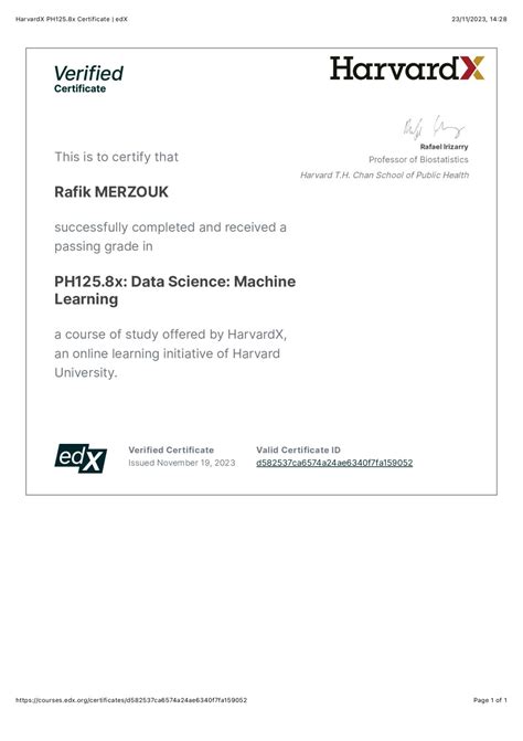 Rafik Merzouk On Linkedin Im Happy To Share That Ive Obtained A New Certification Edx Verified…