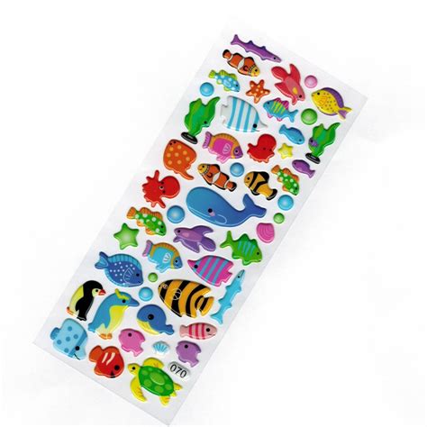 New 3d Scrapbooking Stickers Diy Diary Planner Decor Sea Life Star