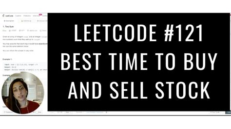 Best Time To Buy And Sell Stock Problem Leetcode 121 Python Youtube