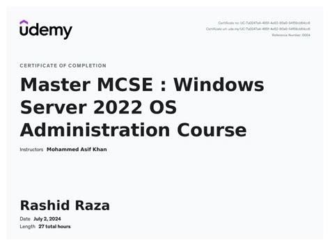 Rashid Raza On Linkedin Udemy Windowsserver2022 Mcse