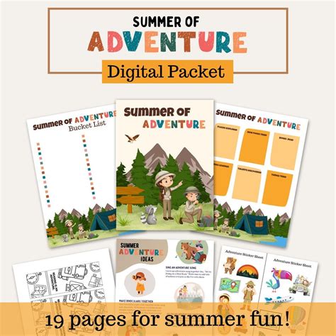 Summer Of Adventure Packet Summer Organization Summer Activities