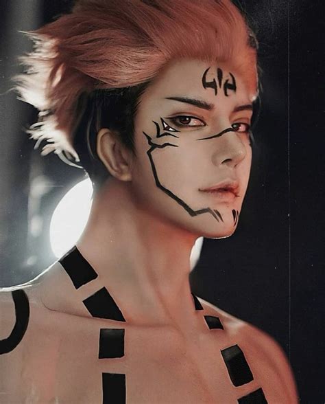 Itadori Yuuji Sukuna Fotografia Rosto Cosplay Simples Cosplay