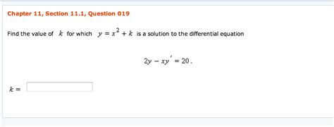 solved find the value of k for which y x2 k is a