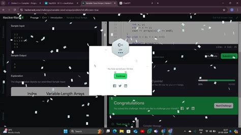 Janani Vasu On Linkedin Codejourney Cybernautedutech Hackerrank Cplusplus Aiandds