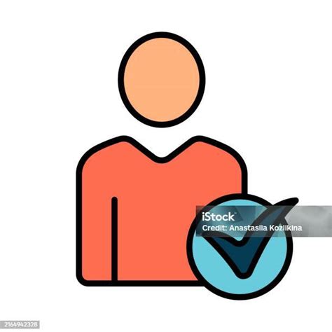 User Verification Line Icon Profile Checkmark Approval Authentication Identity Validation