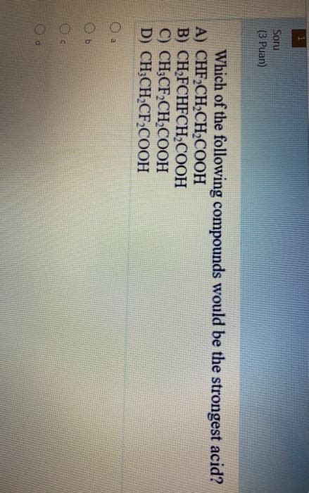 solved soru 3 puan which of the following compounds would