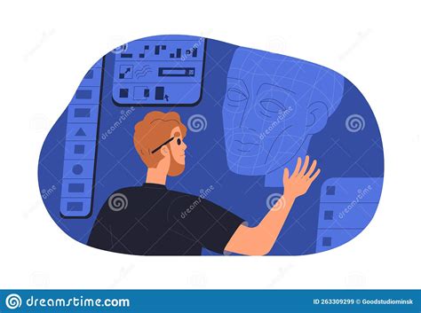 3d Designer Artist Designing Developing Creating Head Model Creative