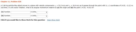 solved chapter 11 problem 028 a 2 84 kg particle like