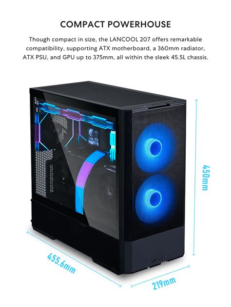 Lian Li Lancool 207 Compact Atx Rgb Gaming Computer Case Tower Chassis