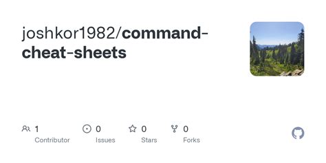 Github Joshkor Command Cheat Sheets