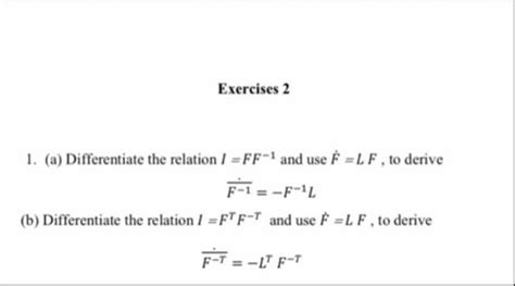 Get Answer Differentiate The Relation Ff 1 And Use Elf To