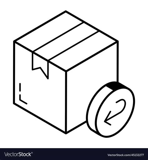An Icon Of Parcel Return Line Design Royalty Free Vector