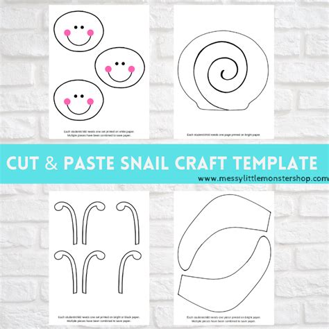 Snail Template Cut And Paste Snail Craft Messy Little Monster