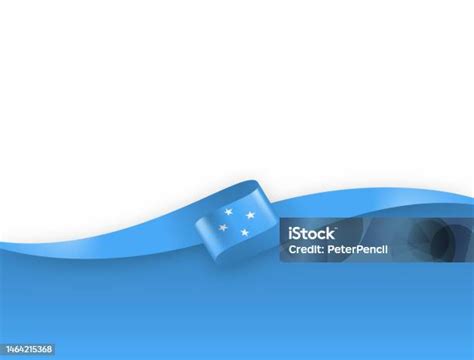 미크로네시아 국기 리본 미크로네시아 국기 배경에 긴 배너 템플렛 복사를 위한 공간 벡터 스톡 일러스트레이션 3차원 형태에 대한 스톡 벡터 아트 및 기타 이미지 Istock