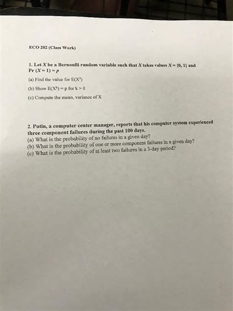 Solved 1 Let X Be A Bernoulli Random Variable Such That X