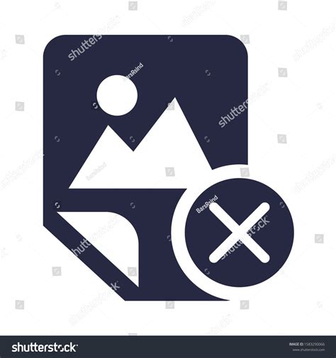 Image File Delete Symbol Glyph Vector เวกเตอร์สต็อก ปลอดค่าลิขสิทธิ์